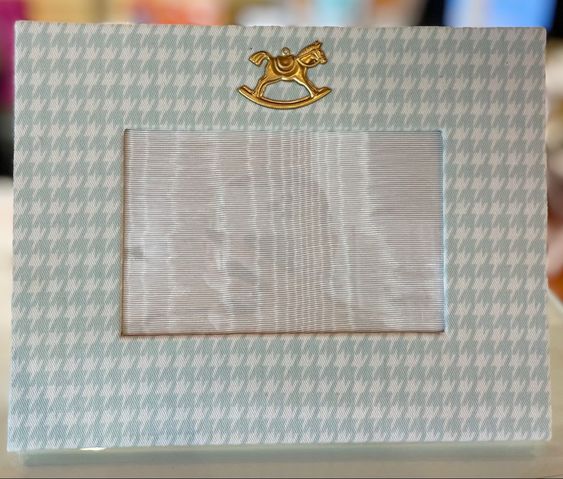 Blue Houndstooth Horse Frame | The Monogram Merchant
