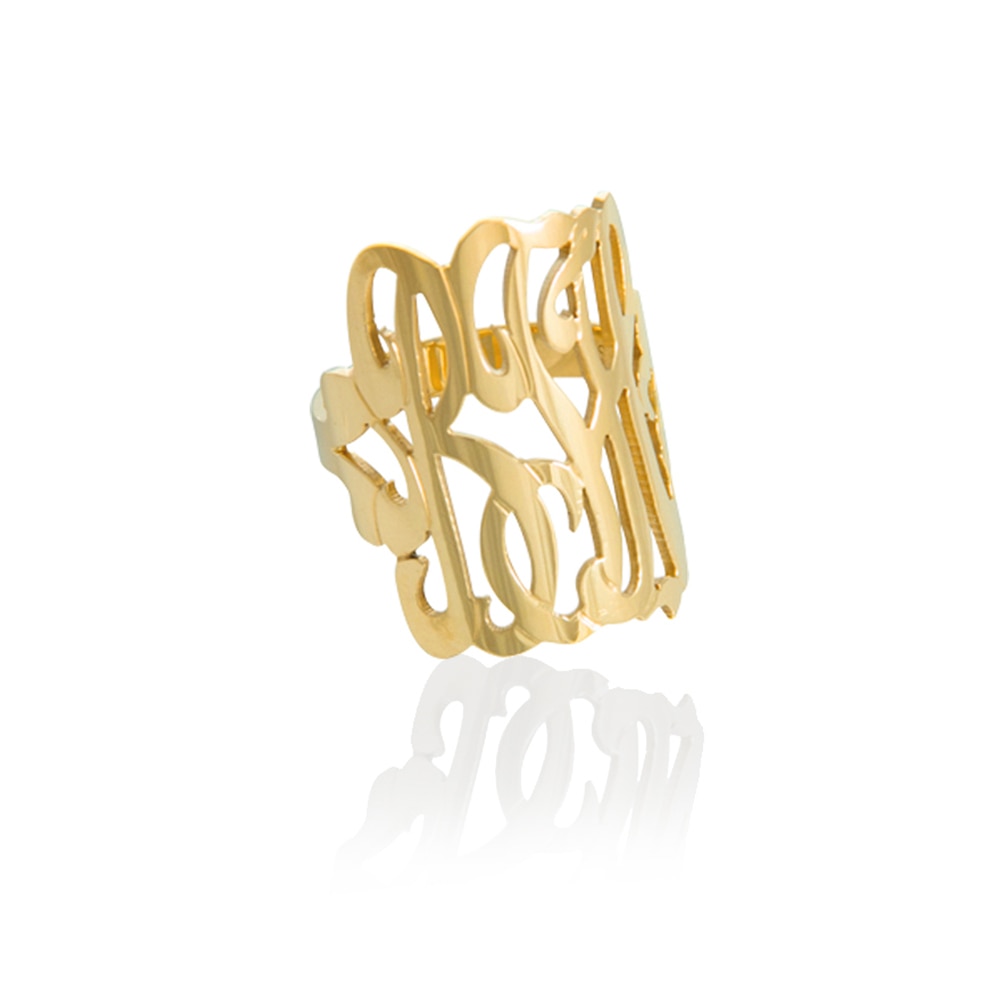 1" Script Monogram Ring | The Monogram Merchant