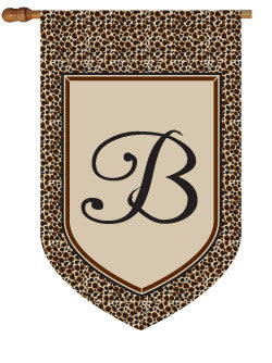 Monogrammed Leopard House Flag | The Monogram Merchant