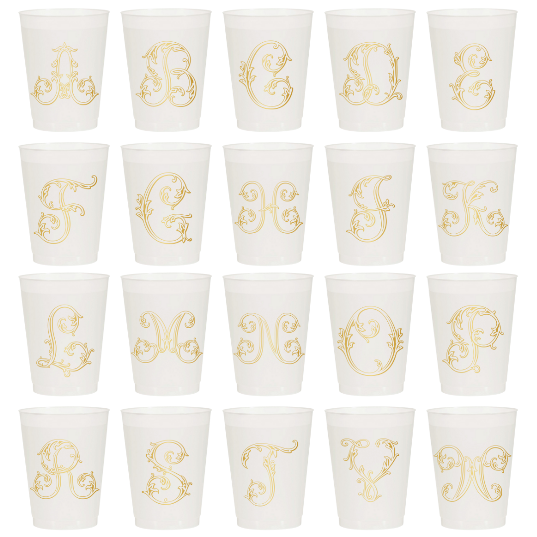 Initial Monogrammed Frosted Cups | The Monogram Merchant