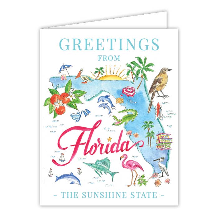 Florida Handpainted Icons Greeting Card | The Monogram Merchant