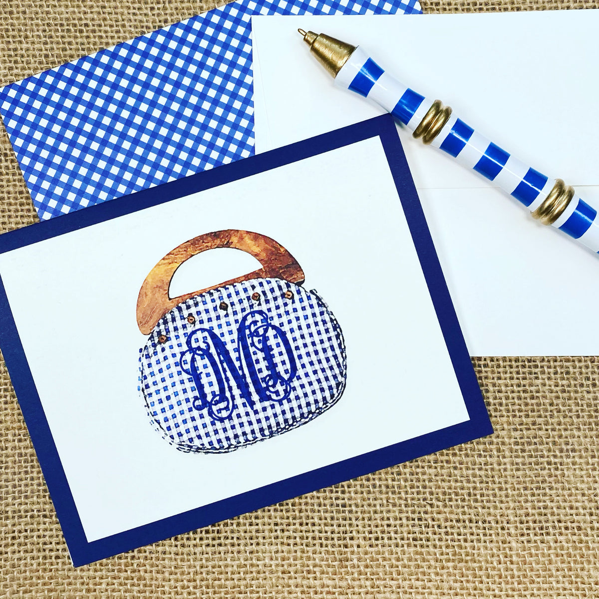 Bermuda Bag Folded Notecards | The Monogram Merchant